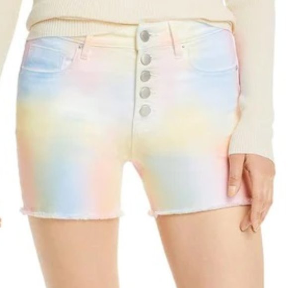 Aqua | Shorts | Aqua Womens Denim Pastel Tiedye Button Closedenim ...